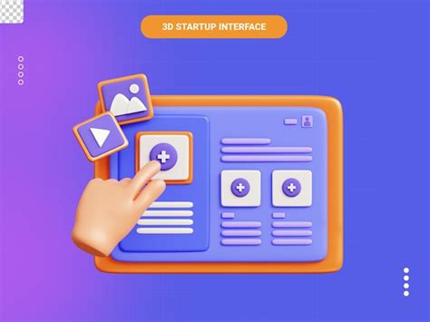 Premium Psd Startup Interface 3d Illustration