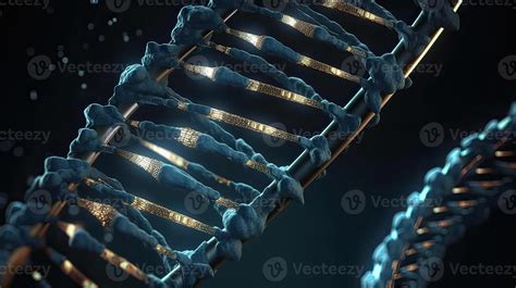 Molecule Of Dna Double Helix 3d Illustration Genetic Mutation And Genetic Disorders Abstract