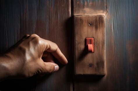 Premium Photo A Persons Hand Pressing A Button On A Wooden Door To Open Or Close It For Access