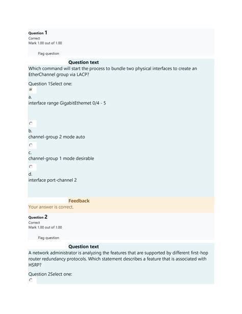 It6224 Data Communications And Networking 3 Pq2 Question 1 Correct Mark 1 Out Of 1 Flag