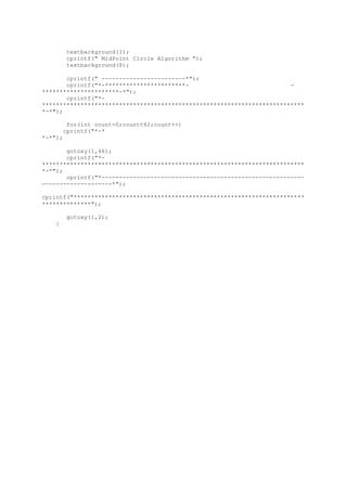 Code For Program To Draw A Circle Using Mid Point Circle Algorithm In C DOCX