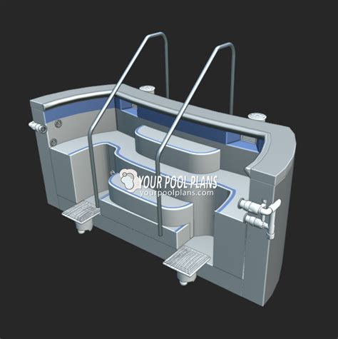 Pool Cross Section 3d Model Creation Swimming Pool Design Plans