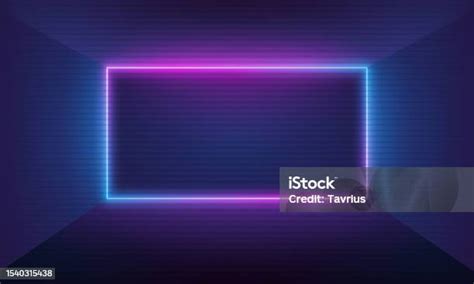 사이버펑크 네온 원근감 그리드 공간의 벡터 3d 그림에는 보라색 배경에 빛나는 선이 있습니다 어두운 배경에 빛나는 효과가 있는