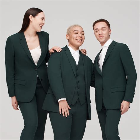 Unisex Dark Green Blazer Gender Neutral Suits