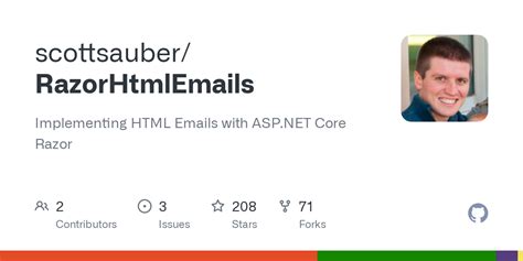Github Scottsauber Razorhtmlemails Implementing Html Emails With Asp Net Core Razor