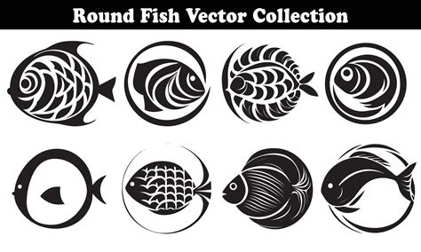 Round Fish Vector Design Back On White Background For Designer 27849602