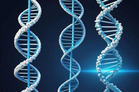 Premium Photo Isometric Digital Dna Structure In Blue Background Science Concept Dna Sequence