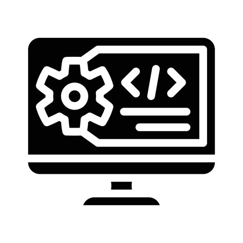 Working Code Computer Screen Glyph Icon Vector Illustration 8015493 Vector Art At Vecteezy