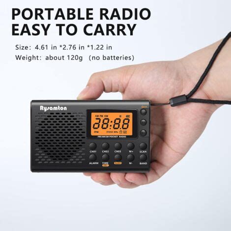 Radio Portátil Amfmonda Corta Negra Radio De Bolsillo A Batería