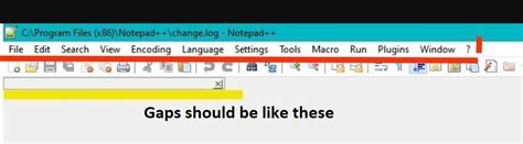 windows missing gaps between menu items in notepad super user