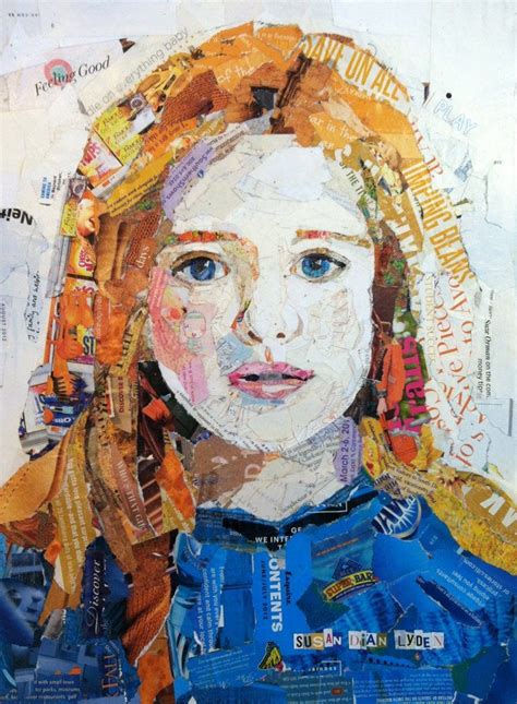 Girl In Blue Collage Etsy Canada Magazine Collage Collage Art Projects Paper Collage Art