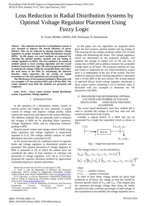 Pdf Loss Reduction In Radial Distribution Systems By Reduction In Radial Distribution