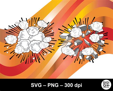 Explosion Svg Smoke Bomb Svg Exploding Blast Smoke Svg Comic Book