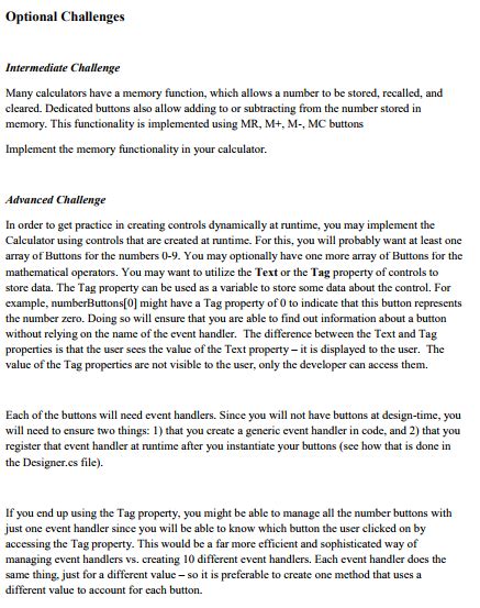 Program Overview Create A Basic Four Function