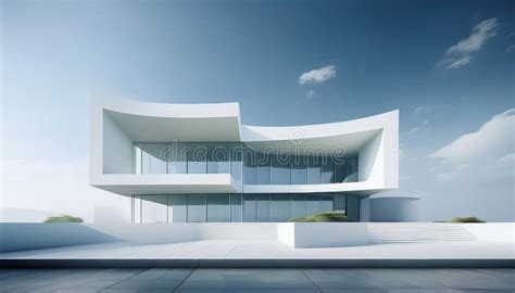 Architectural Rendering Of A Modern Building In A Simple And Clean