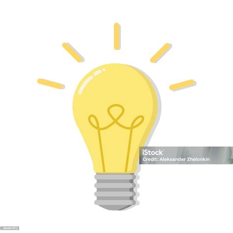 광선 빛을 가진 라이트 전구입니다 에너지와 아이디어 기호입니다 인사말 카드 패치 장식 옷 배지 포스터 배너 등등을 위한 인쇄합니다 그림입니다 개념에 대한 스톡 벡터 아트 및