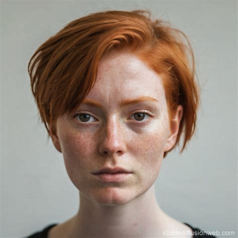 Young Ginger Woman Resting Face Stable Diffusion Online