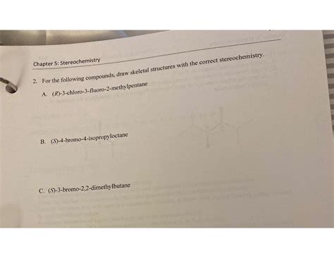 Solved For The Following Compounds Draw Skeletal Structures Chegg