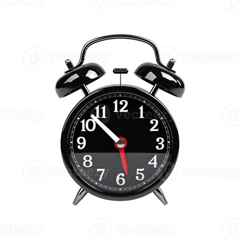 Black Alarm Clock On A Transparent Background PNG