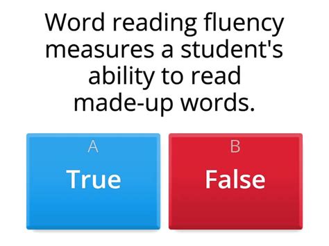 Word Reading Fluency Scoring Rules Quiz