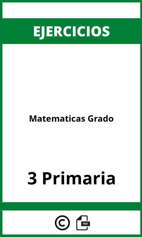 Ejercicios De Matematicas 3 Grado Primaria Pdf