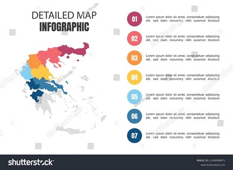 Modern Detailed Map Infographic Greece Stock Vector Royalty Free