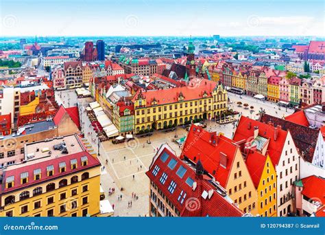 Aerial Panorama Of Wroclaw Poland Stock Image Image Of Famous