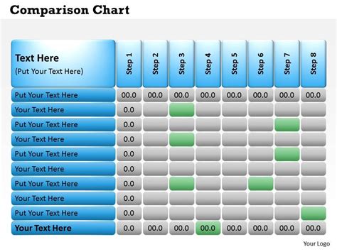 0314 Comparison Chart With Eight Steps Presentation Graphics Presentation PowerPoint Example
