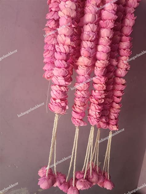 2 solawood paper lotus strings south indian garland decor shola wedding
