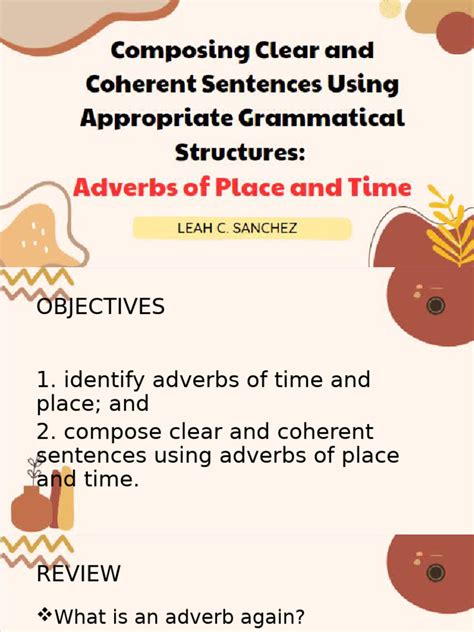 Q4w5 Adverb Of Place And Time Pdf Adverb Question