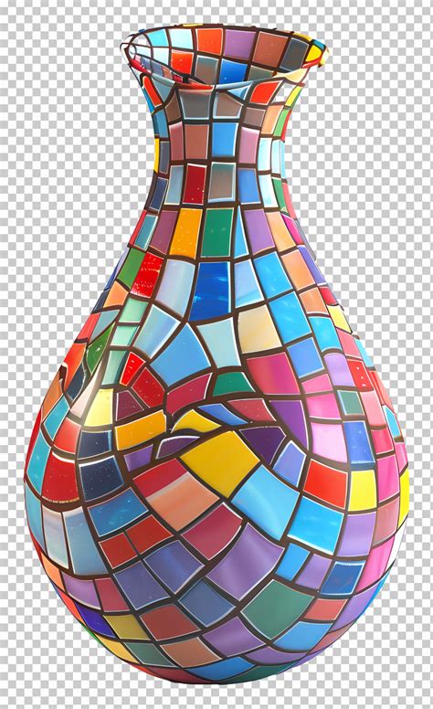 Mosaic Vase Colorful Stained Glass Mosaic Vase Png Clipart Artistic