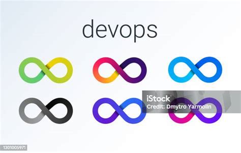 Devops 아이콘입니다 소프트웨어 개발 개발자 및 It 운영 Ops 소프트웨어 기술 회사를 위한 8개의 로고를 반복합니다 벡터 그라데이션 아이콘 그림 무한에 대한 스톡