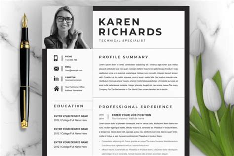 MS Word CV Design Graphic By ResumeInventor Creative Fabrica