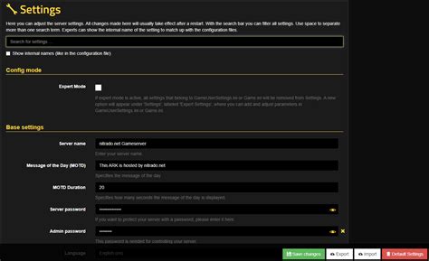 ARK Survival Evolvedサーバーの設定 NITRADO