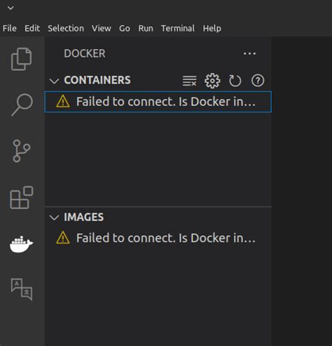 failed to connect to docker r vscode