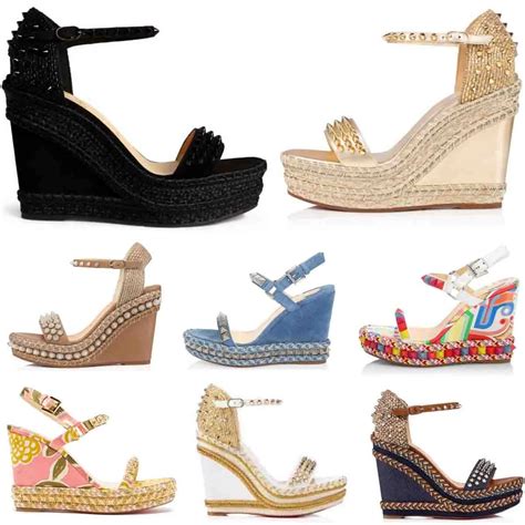 Designer Wedge Heels For Women Sexy Pyraclou Studs Espadrille Platform Black Wedge Sandals With