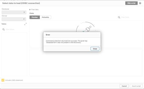 Solved Odbc Connection Gives Error Qlik Community 2133437