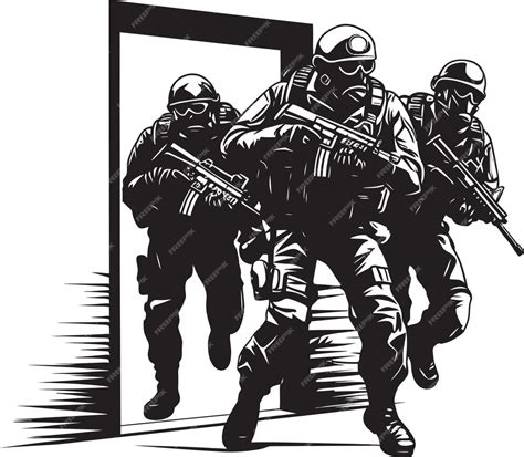 Premium Vector Strategic Entry Tactics Black Swat Door Dynamic Breach