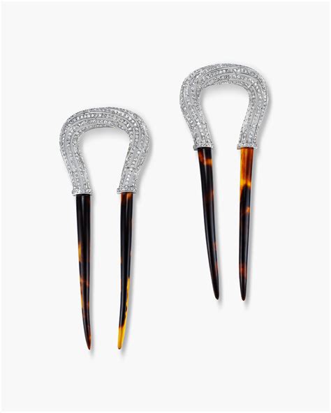 Edwardian Diamond And Tortoise Shell Hair Combs By Boucheron Ronald Abram