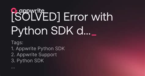 Solved Error With Python Sdk Databasegetdocument Threads Appwrite