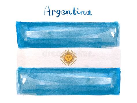 Acuarela De La Bandera Nacional De Argentina Imagen De Archivo Imagen