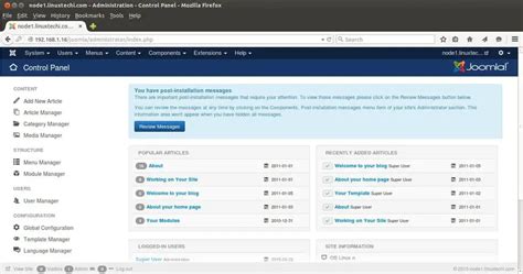 Joomla Administration Control Panel