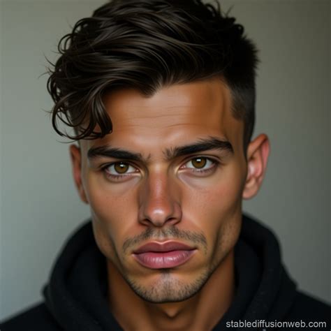 Handsome Man With Wolf Layers Cut Stable Diffusion Online