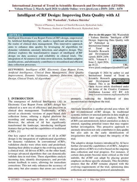 Intelligent Ecrf Design Improving Data Quality With Ai Pdf