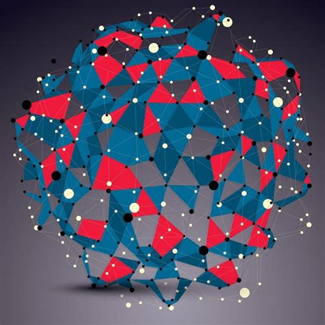 Premium Vector 3d Mesh Contemporary Technology Abstract Object Lattice Colorful Vector