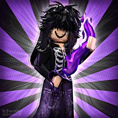 Purple Mm2 Girl Roblox Gfx Милые идеи Стиль эмо Геометрический постер