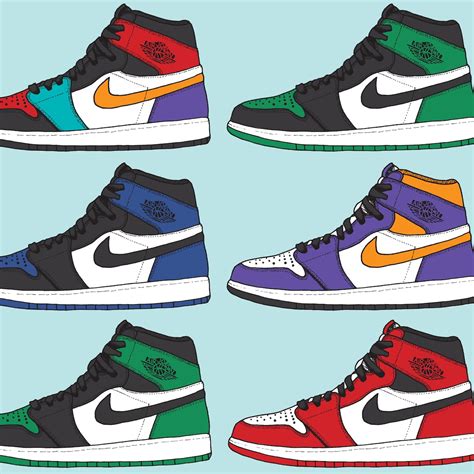 Nike Air Jordan Trainers Art Print Sneakers Classic Nike Etsy