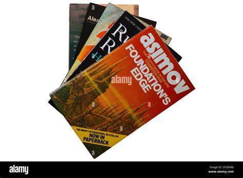 Selection Of Books With Foundations Edge Book By Isaac Asimov On Top Isolated On White