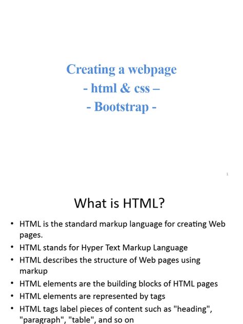 creating a webpage html css pdf html element html