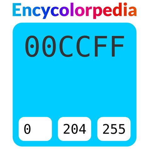 Шестнадцатеричный Код Цветов 00ccff 0cf